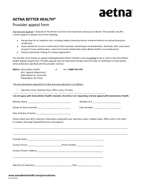 Fillable Online Post Services Appeals Disputes of the denial of ...