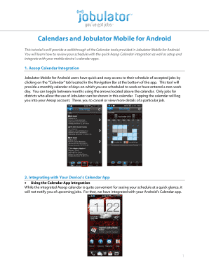 Fillable Online Calendars and Jobulator Mobile for Android Fax Email ...