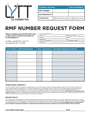 Fillable Online RMF NUMBER Fax Email Print - pdfFiller