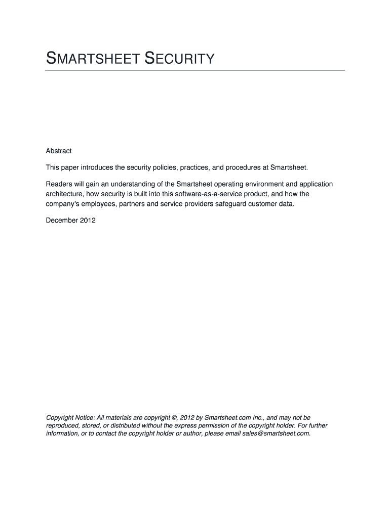 Fillable Online SMARTSHEET SECURITY Fax Email Print - pdfFiller