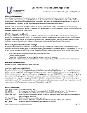 Fillable Online 2017 Power for Good Grant Application Fax Email Print ...