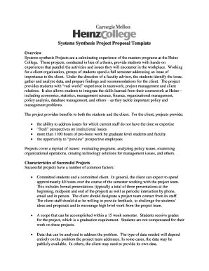 Fillable Online Systems Synthesis Project Proposal Template Fax Email ...