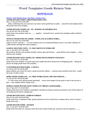 Fillable Online FILE Download Word Templates Goods Return Note - PDF ...