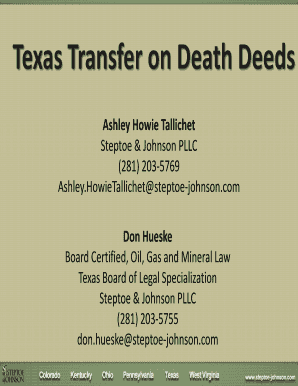 Fillable Online Texas Transfer on Death Deeds Fax Email Print - pdfFiller