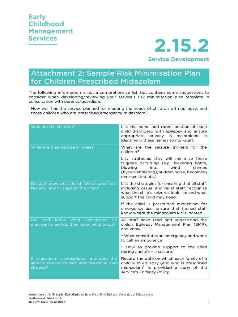 Fillable Online Attachment 2: Sample Risk Minimisation Plan Fax Email Print - pdfFiller