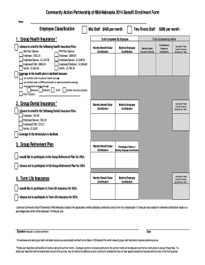 Fillable Online 2014 Benefit Enrollment Forms.pdf - the Community ...