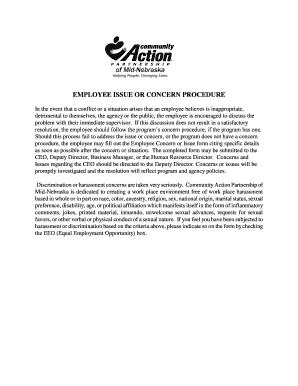 Fillable Online Admin 22 - Employee Concern Procedure and form 4-13.pdf ...