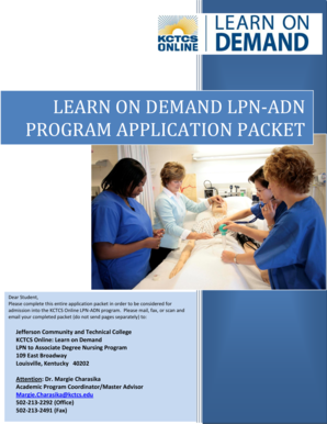 Fillable Online elearning kctcs LEARN ON DEMAND LPN-ADN PROGRAM ...