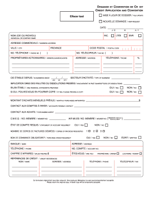 Fillable Online creditedu CIE TABLIE DEPUIS / IN BUSINESS SINCE / / ... Fax Email Print - pdfFiller