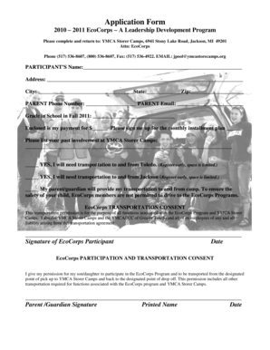 Fillable Online Please complete and return to YMCA Storer Camps, 6941 ...