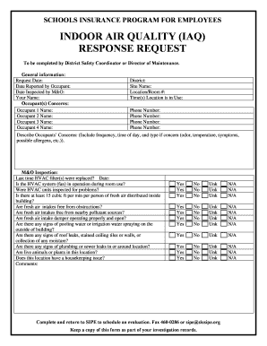 Fillable Online FORM - Indoor Air Quality (IAQ) Response Request.docx ...