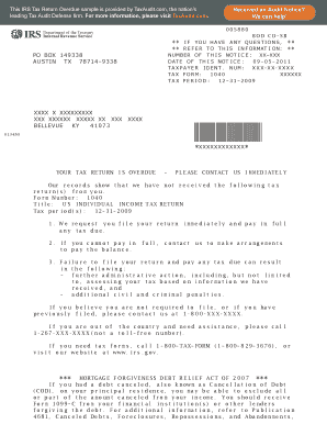 Fillable Online This IRS Tax Return Overdue sample is provided by ...