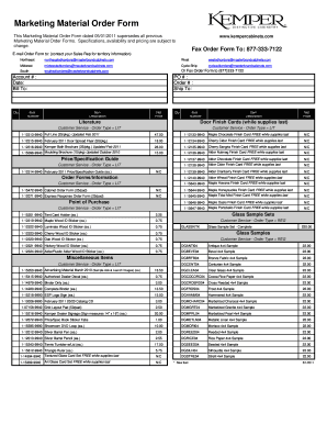 Fillable Online Marketing Material Order Form This Marketing Material ...