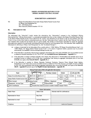 Fillable Online Sherpa Funds Subscription Agreement - Sherpa Asset ...