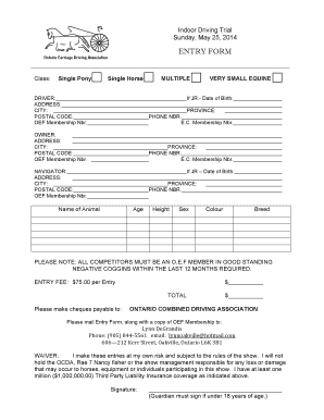 Fillable Online Entry form -- click here Fax Email Print - pdfFiller