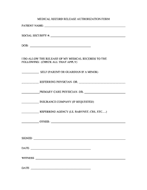 Fillable Online Medical record release authorization form - The Audiology Center Fax Email Print ...