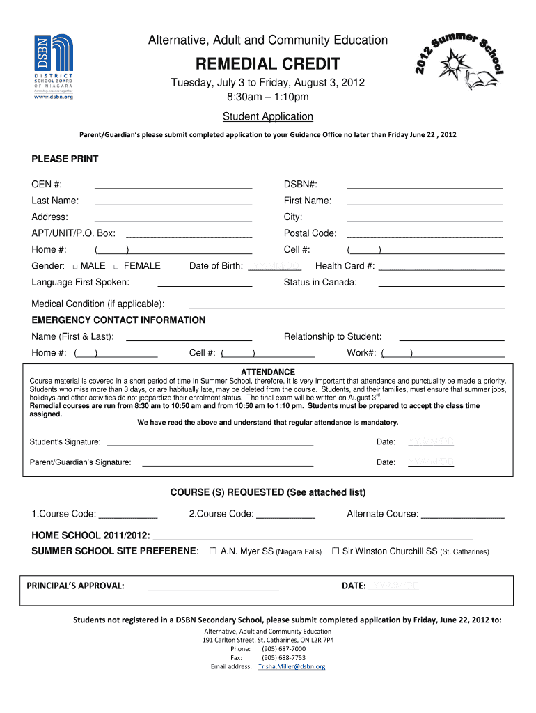 Fillable Online REMEDIAL CREDIT Fax Email Print - pdfFiller