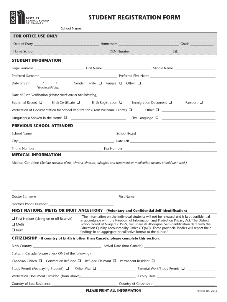 Fillable Online Date of Entry Homeroom Grade Fax Email Print - pdfFiller