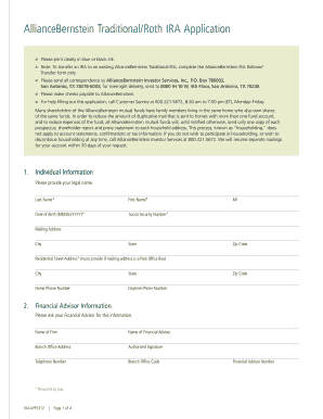 Fillable Online Its easy to establish an AllianceBernstein IRA Fax Email Print - pdfFiller