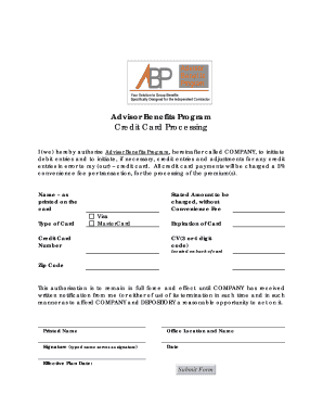 Fillable Online Advisor Benefits Program Fax Email Print - pdfFiller