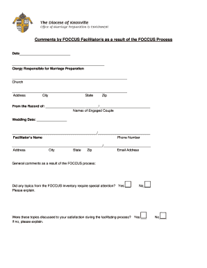 Fillable Online dioknox FOCCUS comments form Fax Email Print - pdfFiller