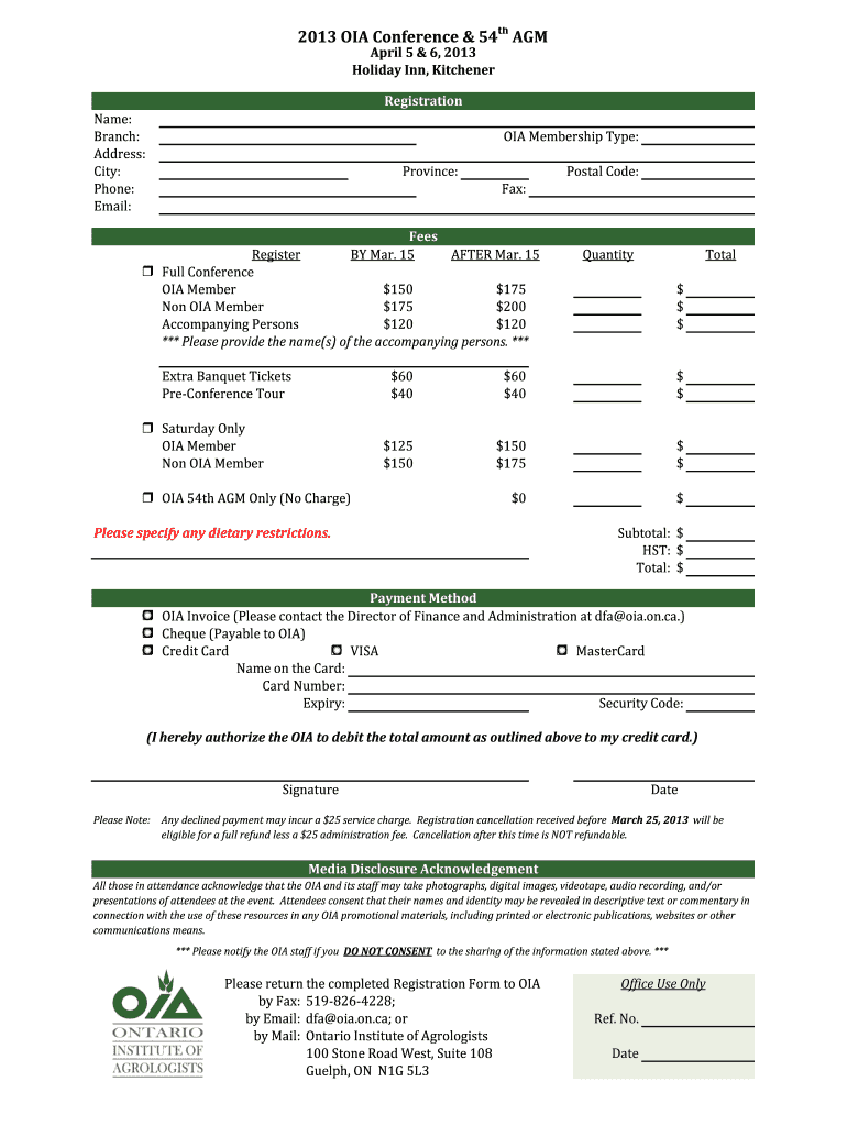 Fillable Online AGM Registration Form 2013.xlsx - Ontario Institute of ...
