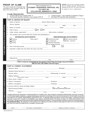 Fillable Online To download a claim form or for online - Student ...