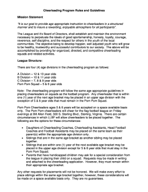Fillable Online Cheerleading Program Rules and Guidelines Fax Email ...