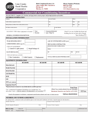 Fillable Online Commercial AC Incentive Form & Terms & Conditons - Linn ...