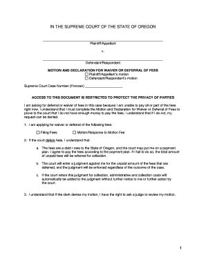Fillable Online courts oregon Supreme Court Application & Declaration ...