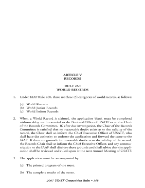 Fillable Online usatf RULE 260 Fax Email Print - pdfFiller