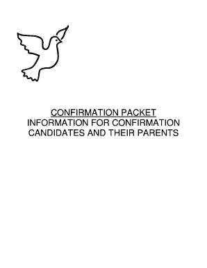 Fillable Online 2014 Confirmation Packet - Prince of Peace Catholic ...