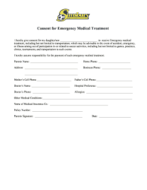 Fillable Online Emergency Medical Consent Form Fax Email Print - pdfFiller