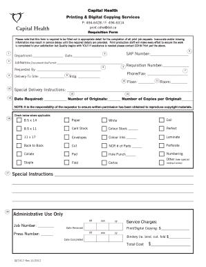 Fillable Online cdha nshealth BPrinting Servicesb Requisition for ...