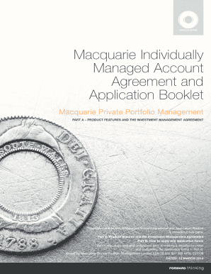 Fillable Online Macquarie Individually Managed Account Agreement and ...