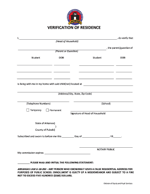 Verification Of Residence - Pulaski County Special School District ...