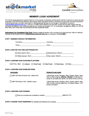Fillable Online MEMBER LEASE AGREEMENT Fax Email Print - pdfFiller