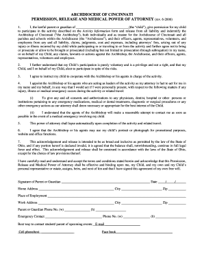 Fillable Online holyrosarychurch ARCHDIOCESE OF CINCINNATI PERMISSION ...