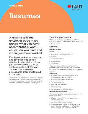 Fillable Online A resume tells the Fax Email Print - pdfFiller