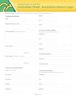 Fillable Online Download an application form - Australian Made Fax ...