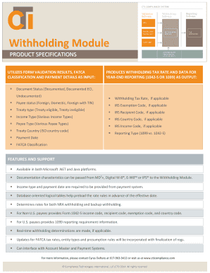 Fillable Online Withholding Module Fax Email Print - pdfFiller