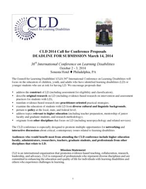 Fillable Online council-for-learning-disabilities 2014_CLD_Call_For_Pr ...