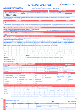 Fillable Online JM FINANCIAL MUTUAL FUND COMMON APPLICATION FORM ...