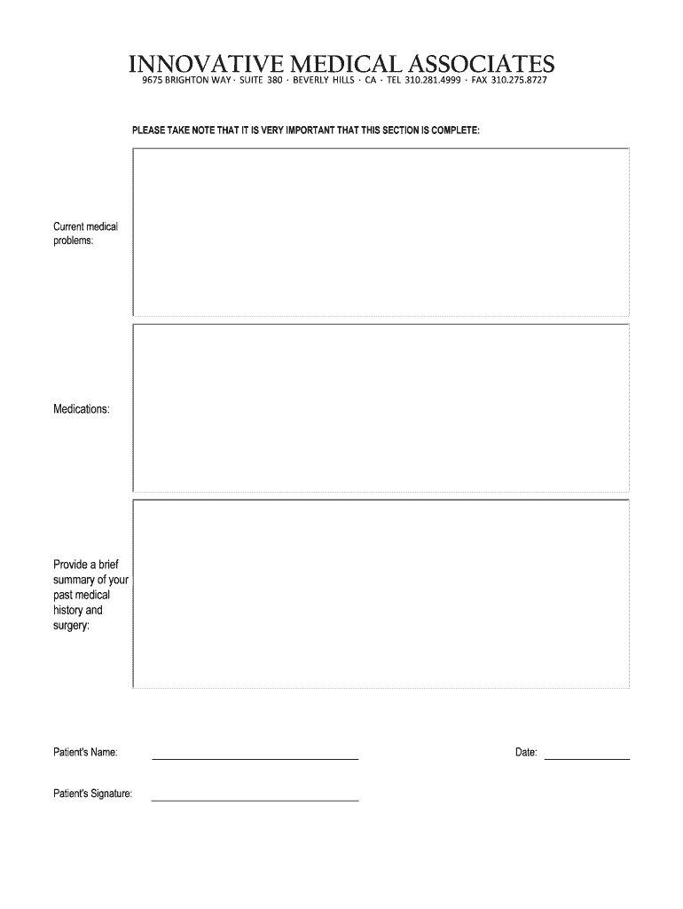 Fillable Online New Patient Form Packet #1 - Dr. Arman Hekmati Fax Email Print - pdfFiller