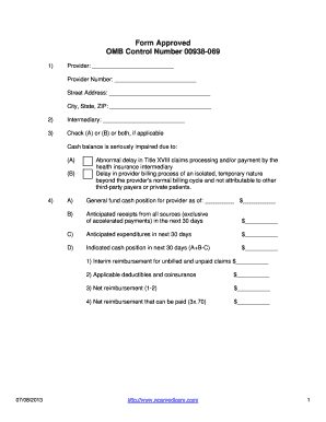 Fillable Online Form Approved OMB Control Number 00938-069 - WPS Fax ...