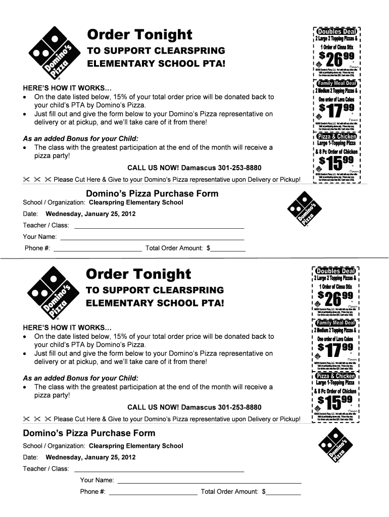 Fillable Online montgomeryschoolsmd Order Tonight Fax Email Print ...