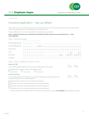 Fillable Online Insurance application top-up default form Fax Email Print - pdfFiller