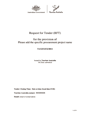 AU Tourism Australia Request For Tender (RFT) 2011-2025 - Fill and Sign ...