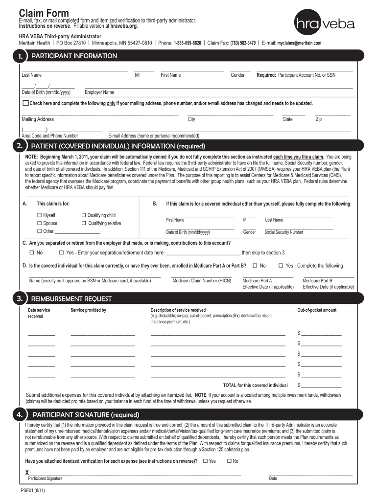 Fillable Online Claim Form Fax Email Print - pdfFiller