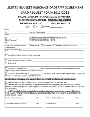 Fillable Online northtechnical Limited Blanket Purchase Order - North ...
